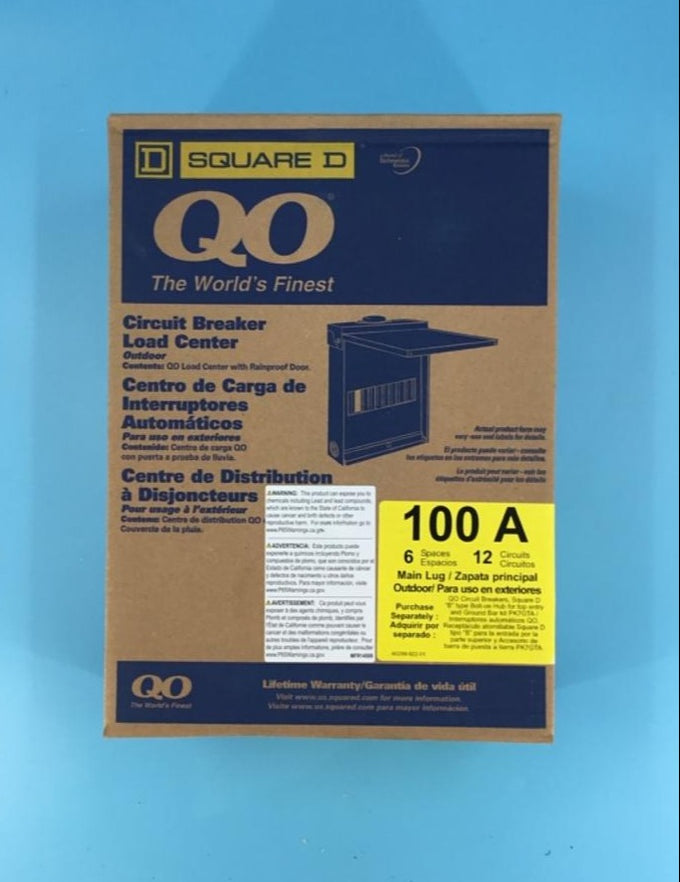 Schneider Electric Square D QO612L100RB 1 Phase, 6 Spaces, 12 Circuits