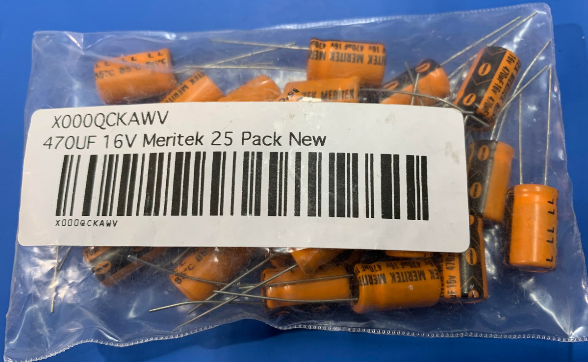 MERITEK 470UF 16V CAPACITOR PACK OF 25 — EcoTech Solutions Inc.