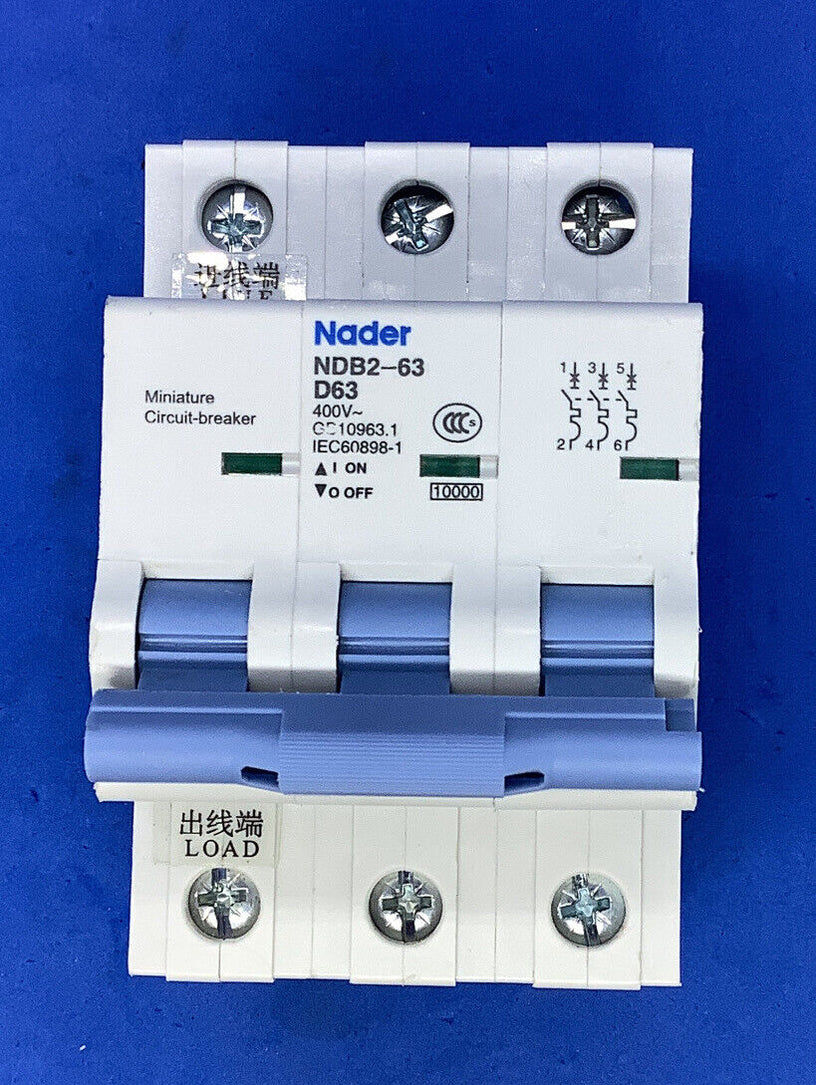 Nader circuit breaker air switch NDB2-63 D63 3P — EcoTech Solutions Inc.