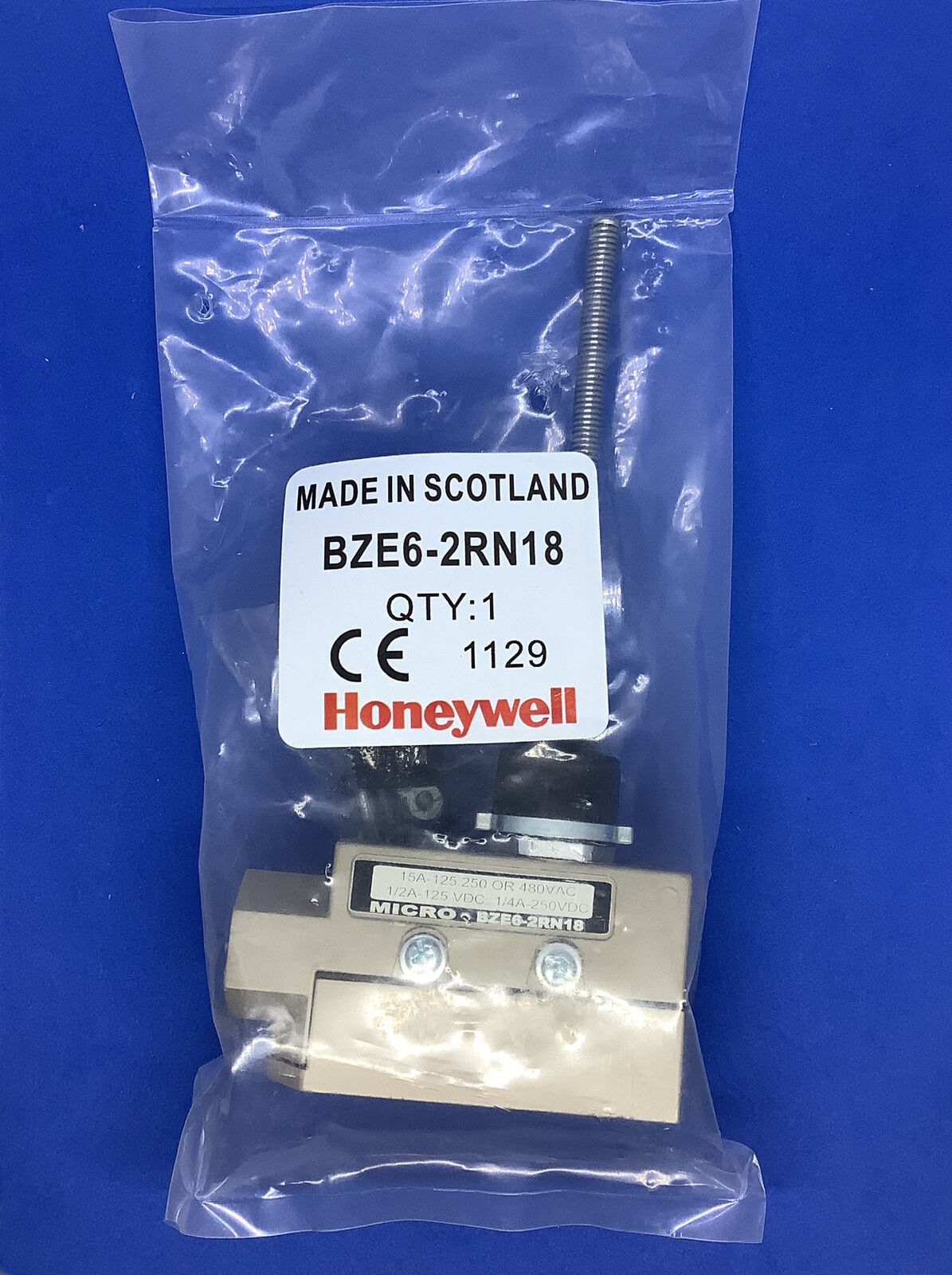 Honeywell Micro Switch Bze6-2Rn18 Limit Switch, Coil Spring, Wobble St ...
